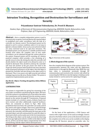 Intrusion Tracking, Recognition and Destruction for Surveillance and Security | PDF