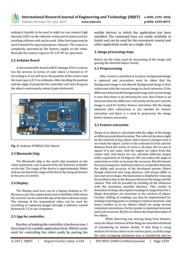 Intrusion Tracking, Recognition and Destruction for Surveillance and Security | PDF