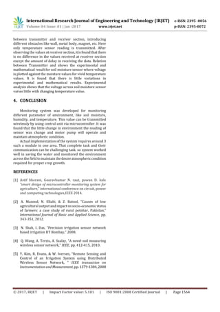 Review on microcontroller based monitoring system for agriculture | PDF