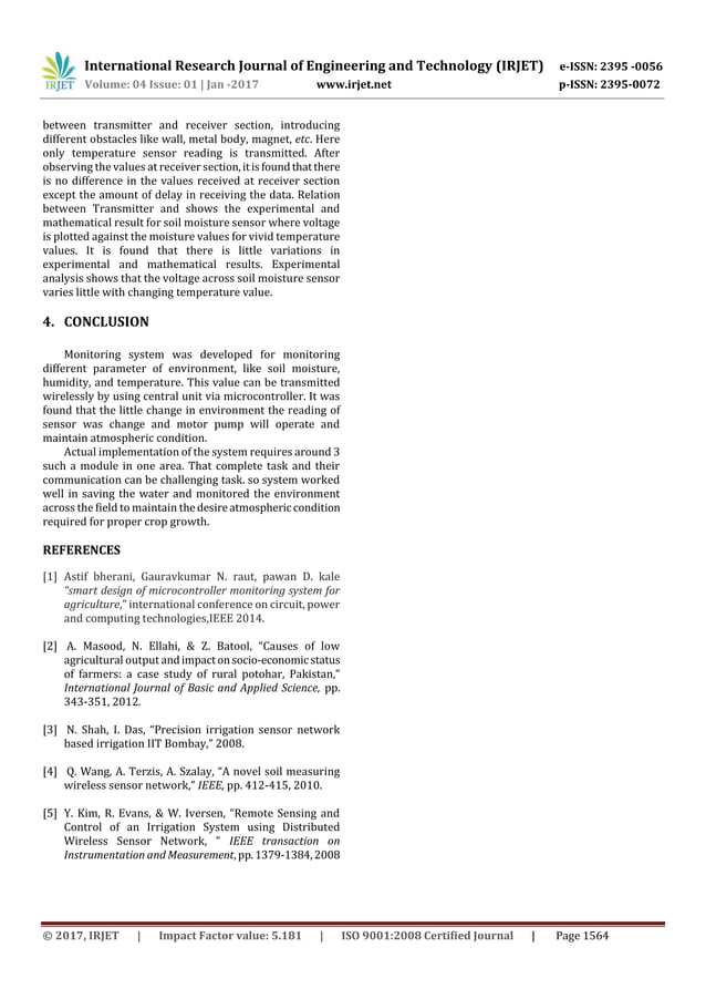 Review on microcontroller based monitoring system for agriculture | PDF