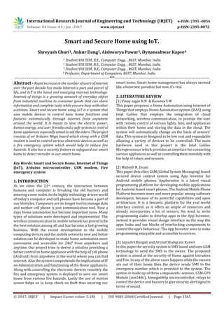 Smart and Secure Home using IoT | PDF