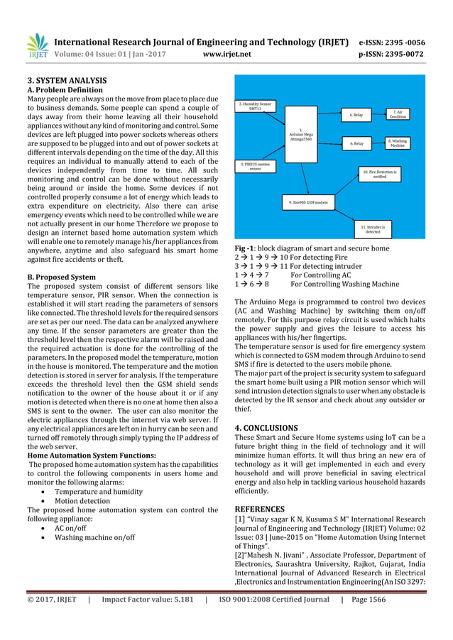 Smart and Secure Home using IoT | PDF