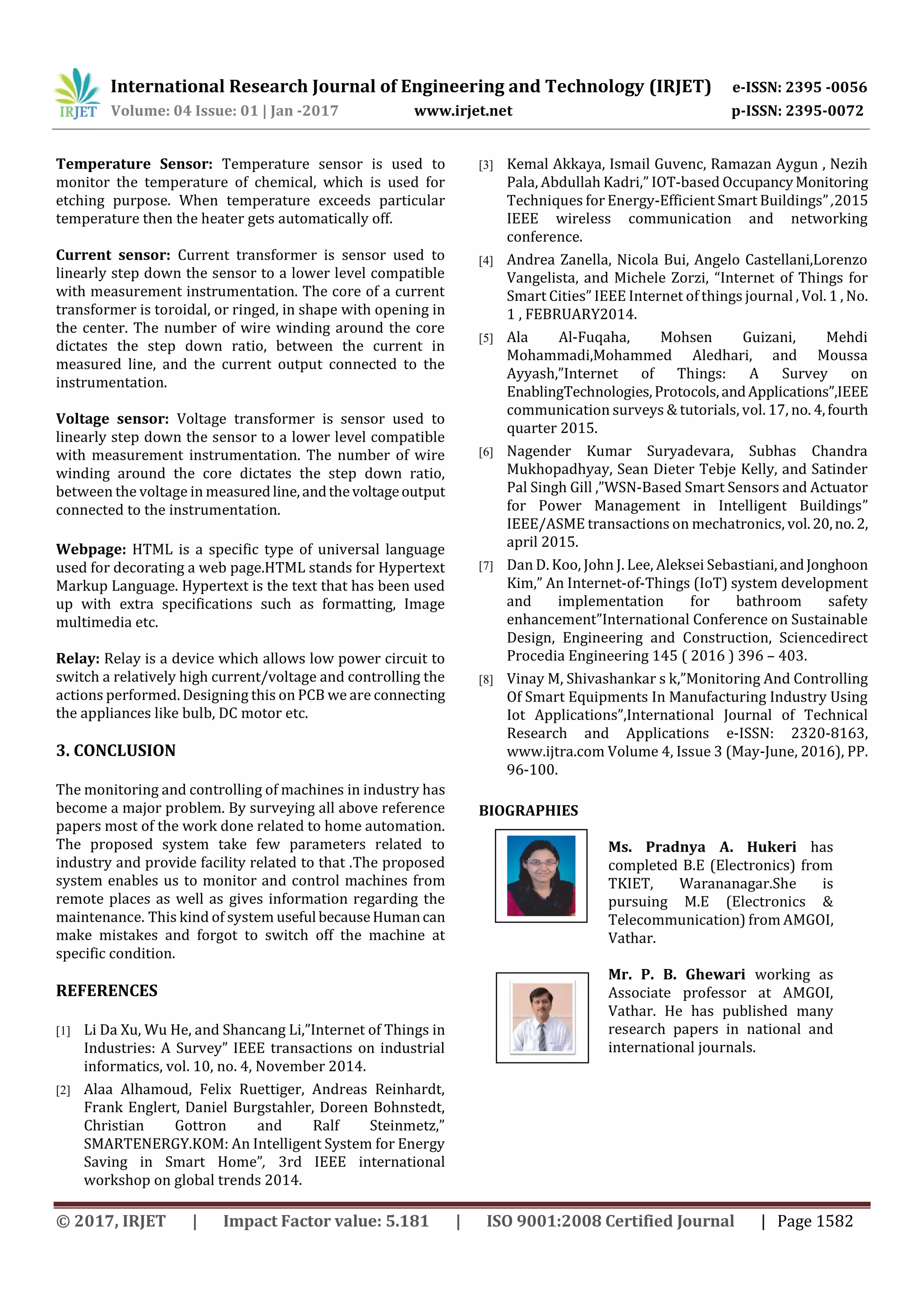 Review paper on IoT based technology | PDF