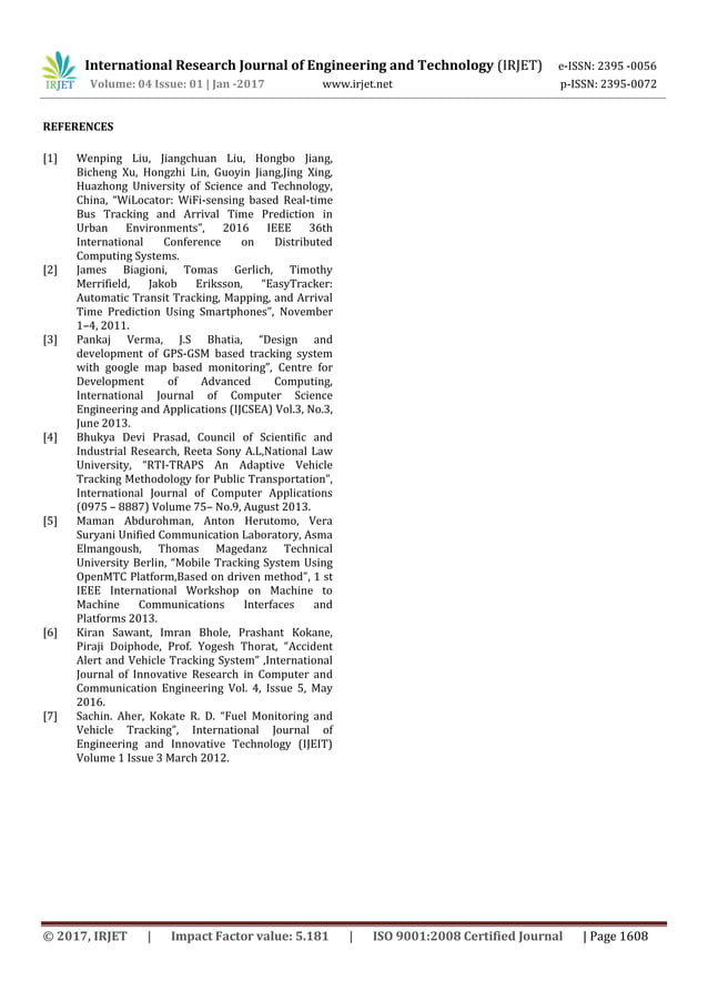 A survey on real time bus monitoring system | PDF