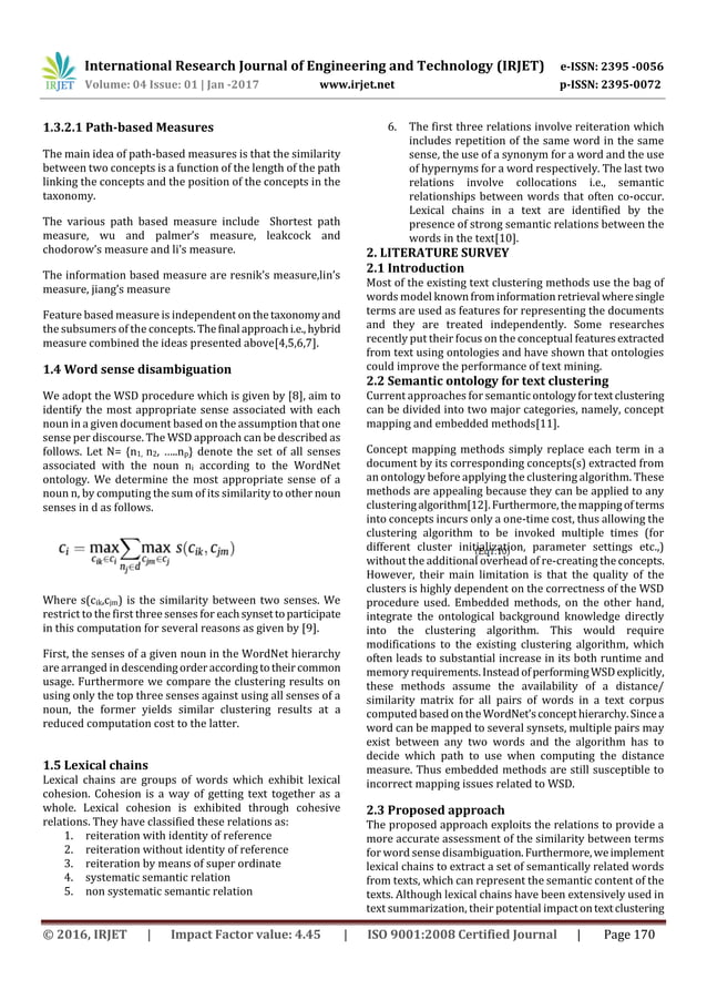 Semantic Based Document Clustering Using Lexical Chains | PDF
