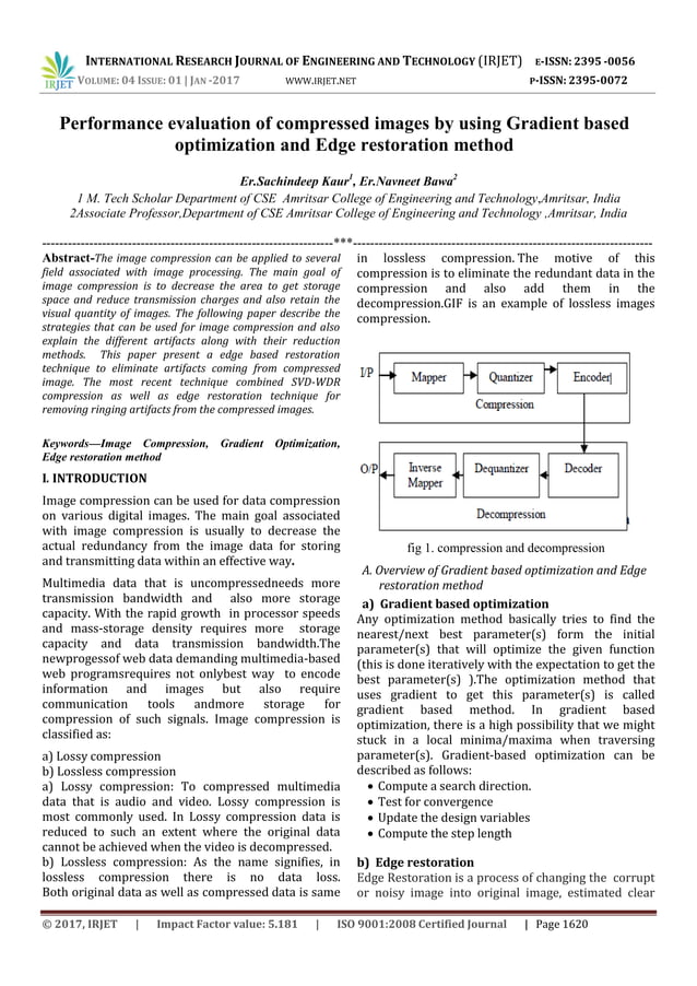 Performance evaluation of Compressed images by using Gradient based ...