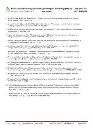 Review paper on friction stir welding of various material | PDF