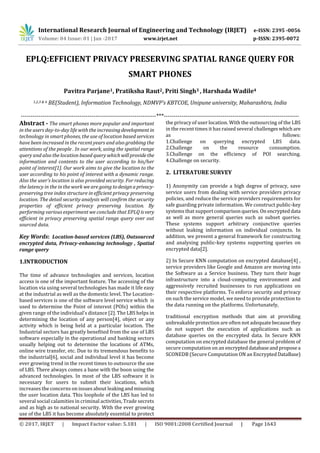 EPLQ:Efficient privacy preserving spatial range query for smart phones | PDF | Databases ...