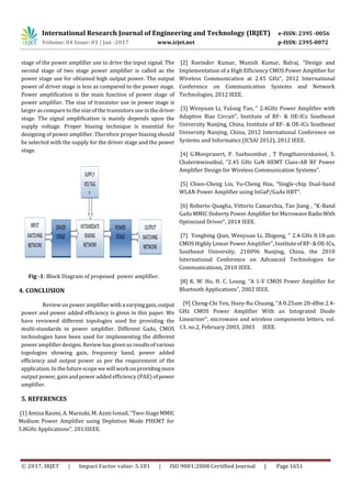 Review on Power Amplifier for WSN Applications | PDF