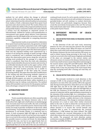 Review on Railway track crack detection using ir transmitter and receiver | PDF