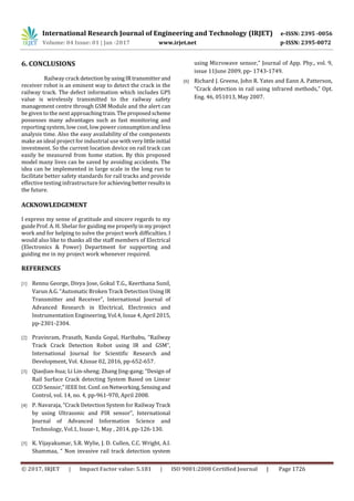 Review on Railway track crack detection using ir transmitter and ...