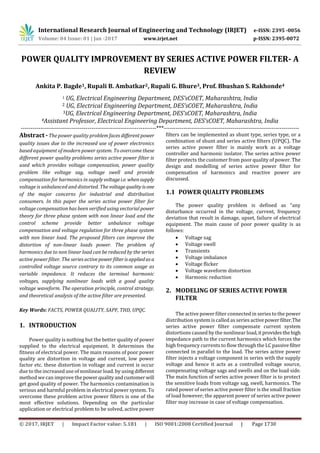 Power quality improvement by series active power filter- a review | PDF | Indoor Environmental ...