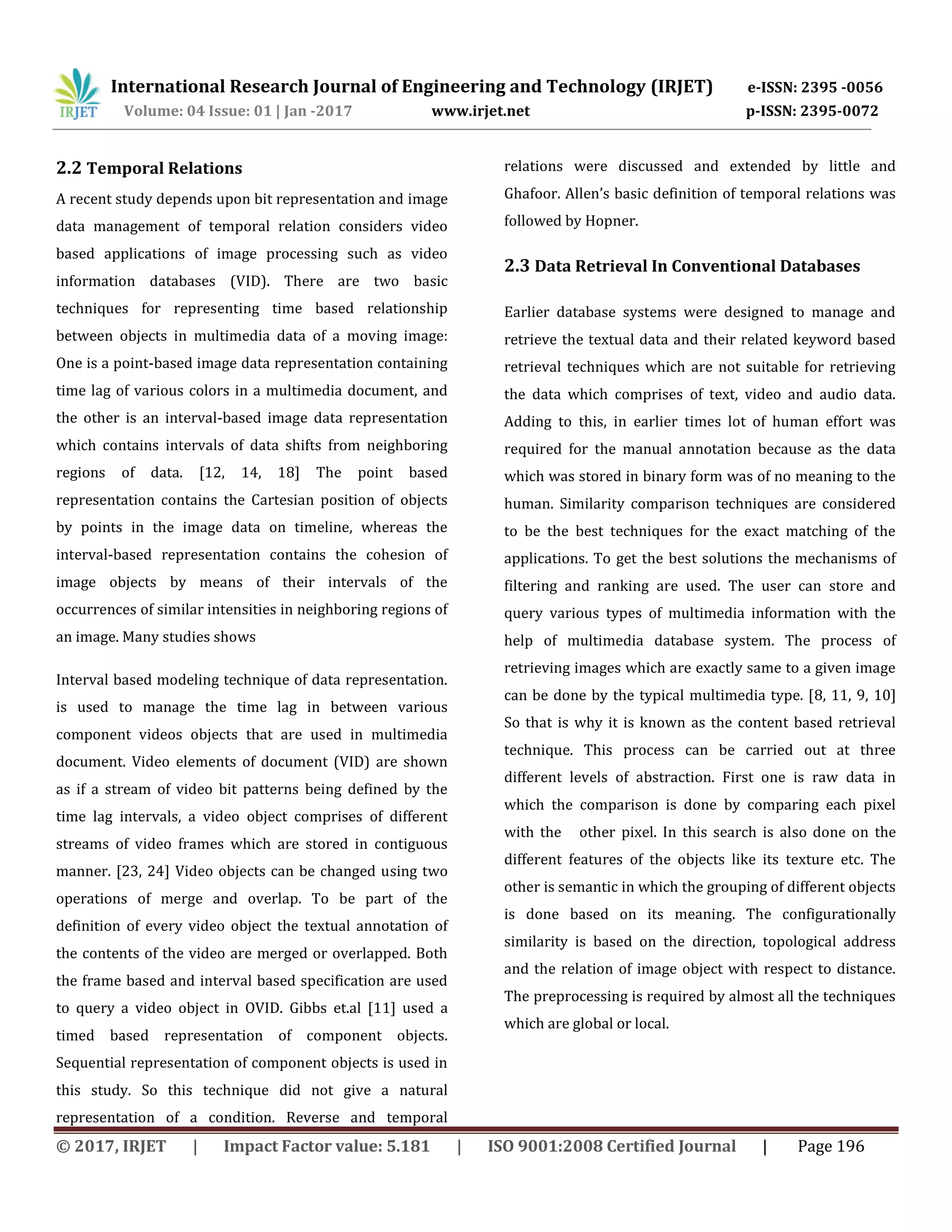 IRJET-Survey of Image Object Recognition Techniques | PDF | Databases | Computer Software and ...