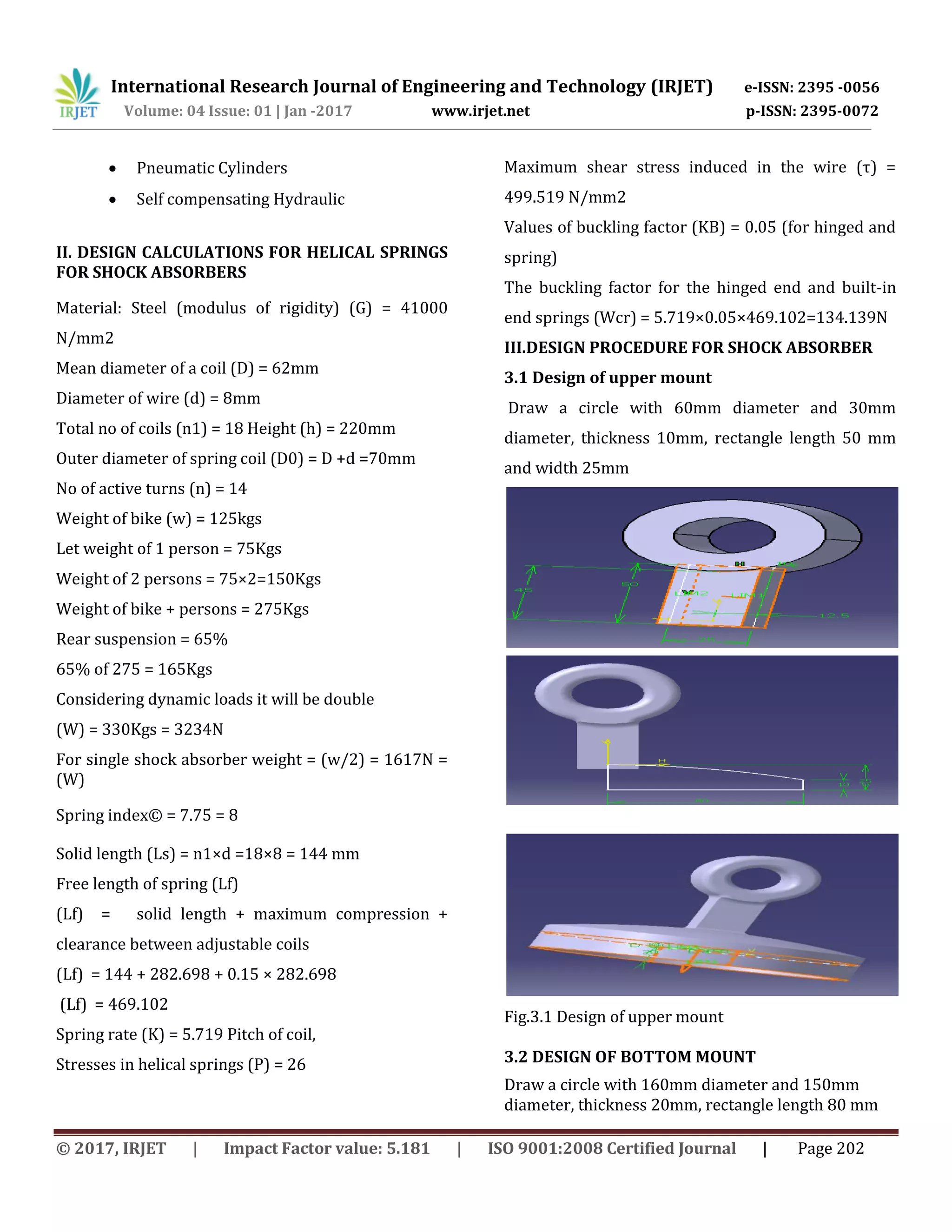 Design and Analysis Of Shock Absorber | PDF