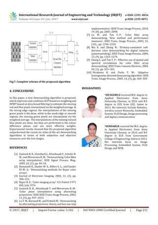 IRJET- Effective Demosaicking for Bayer Color Filter Arrays with Directional Filtering and ...