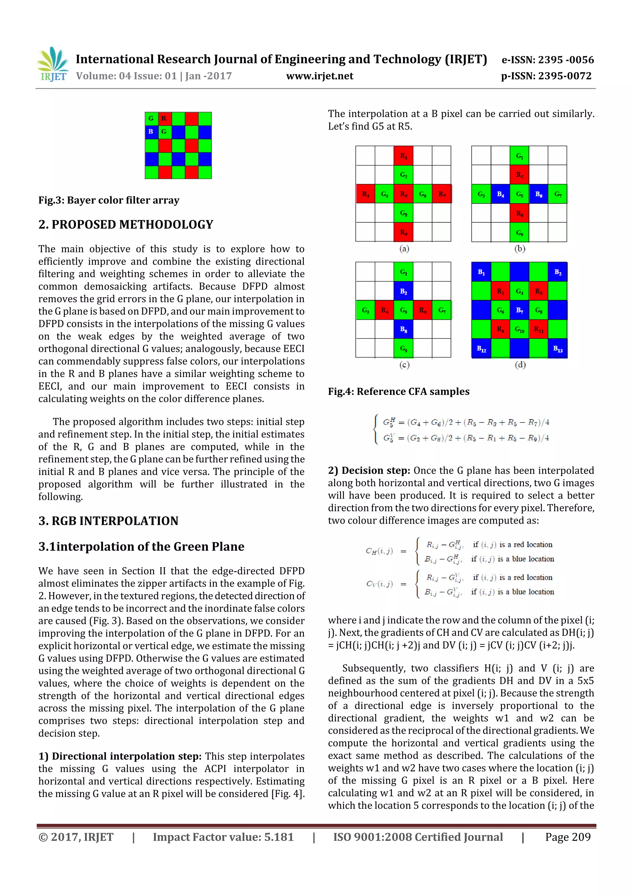 Effective Demosaicking for Bayer Color Filter Arrays with Directional Filtering and Weighting ...
