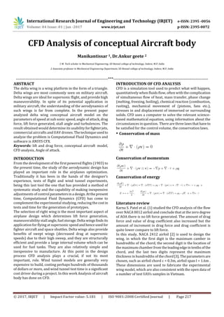 CFD Analysis of Delta Wing Aircraft | PDF