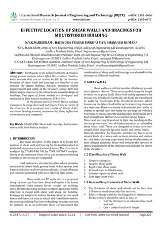 Effective Location Of Shear Walls and Bracings for Multistoried ...