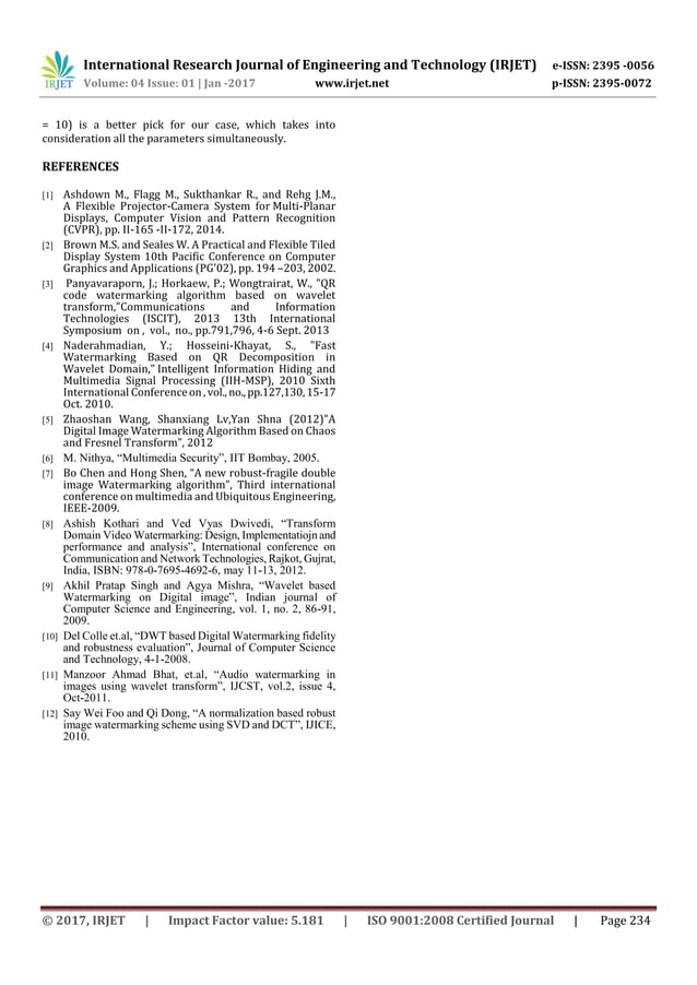 Comparative Analysis of DCT and DWT based novel methods for Watermarking | PDF