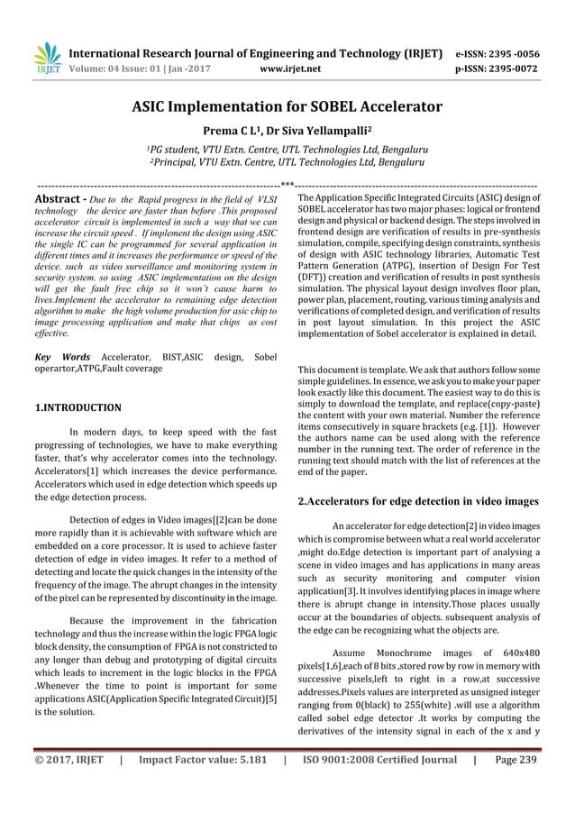 ASIC Implementation for SOBEL Accelerator | PDF