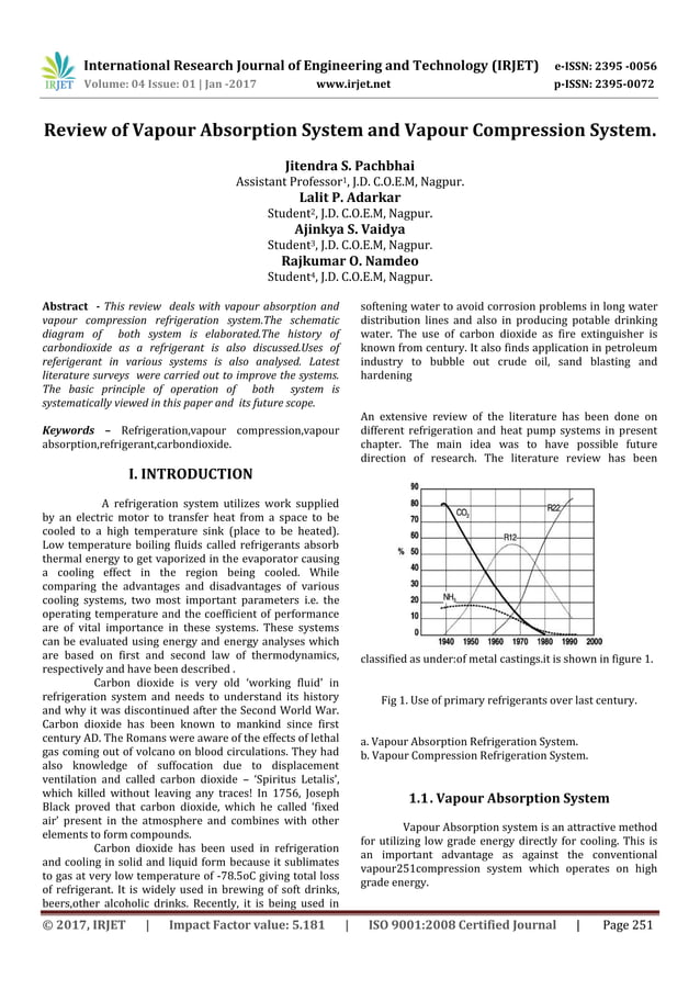 Review of Vapour Absorption System and Vapour Compression System. | PDF