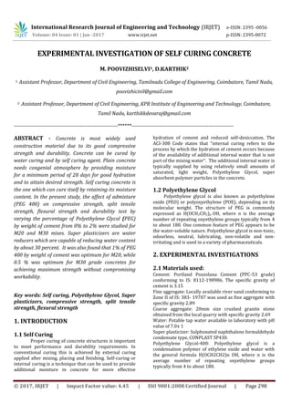 Experimental Investigation Of Self Curing Concrete | PDF | Civil Engineering Industry | Industries