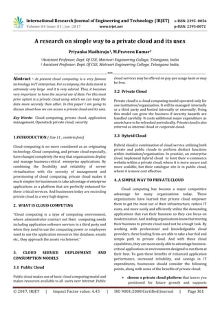 A Research on simple way to a private cloud and its uses | PDF