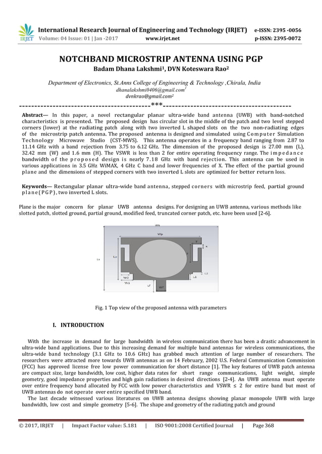 Notchband Microstrip Antenna Using PGP | PDF