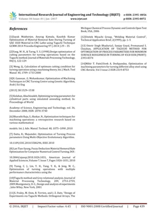 Optimization of process parameter for maximizing Material removal rate in turning of EN8 (45C8 ...