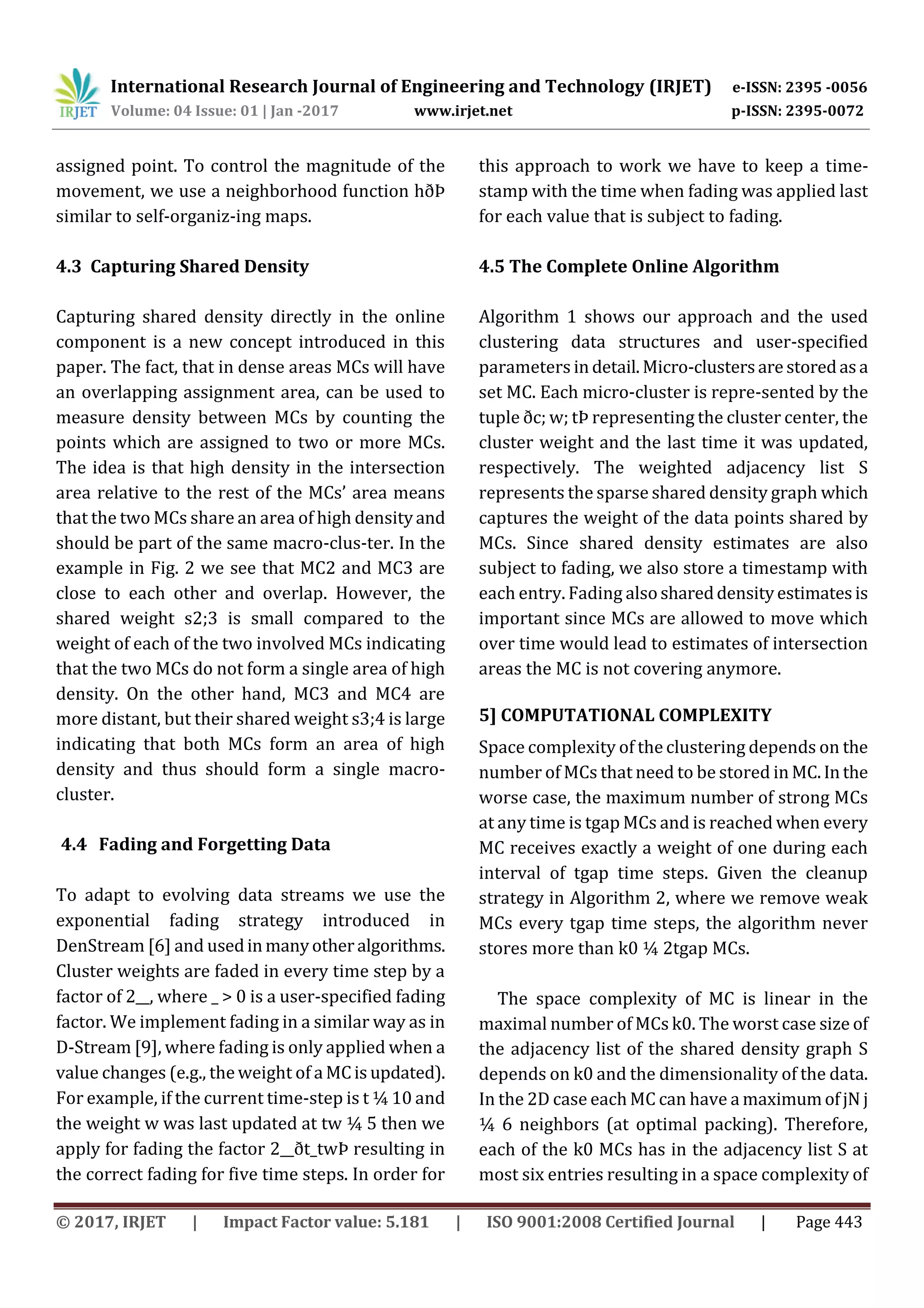 Survey Paper On Clustering Data Streams Based On Shared Density Between Micro Clusters Pdf 