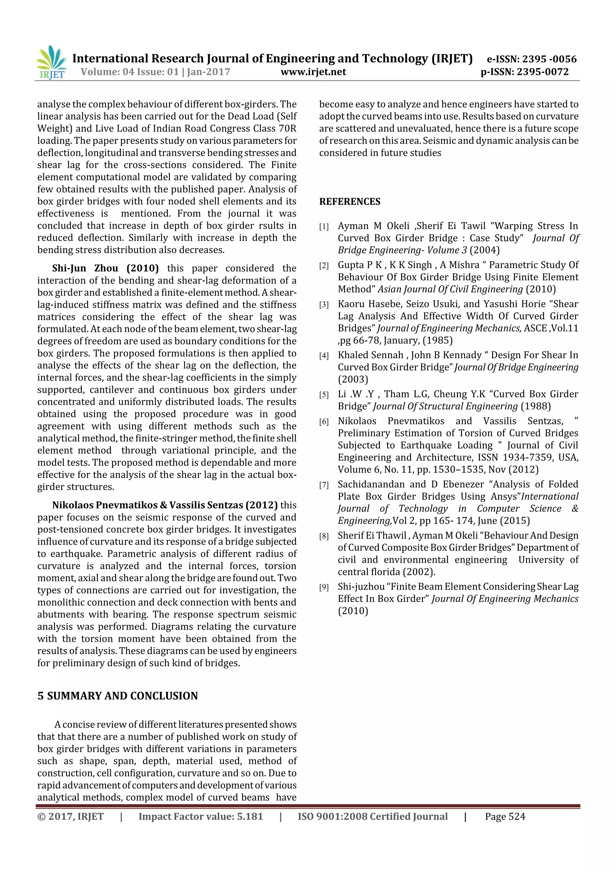 An Overview On Box Girder Bridges | PDF