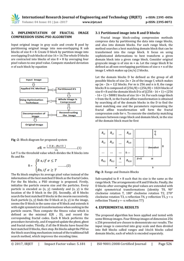 Fractal Image Compression By Range Block Classification Pdf Graphics Software Computer