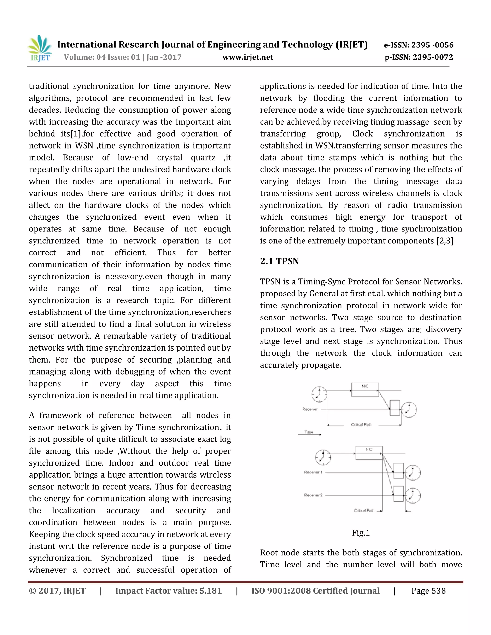 Comparative study of Different Time synchronization Techniques in WSN | PDF | Internet of Things ...