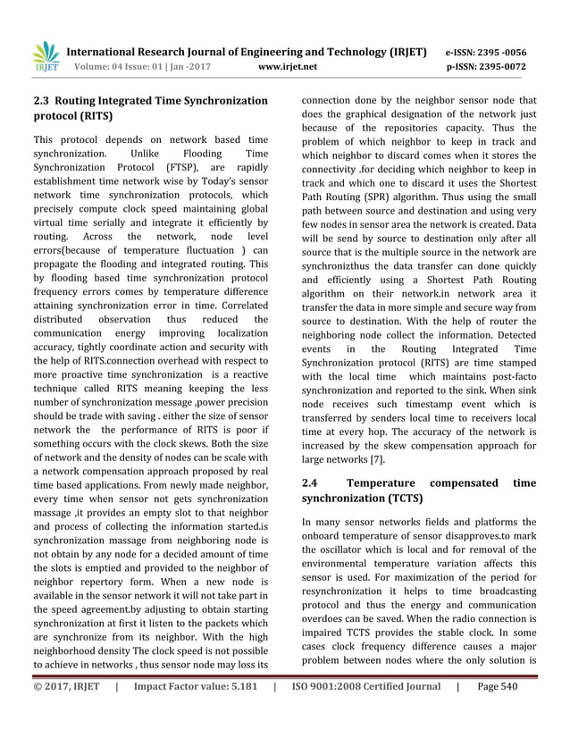 Comparative study of Different Time synchronization Techniques in WSN | PDF | Internet of Things ...