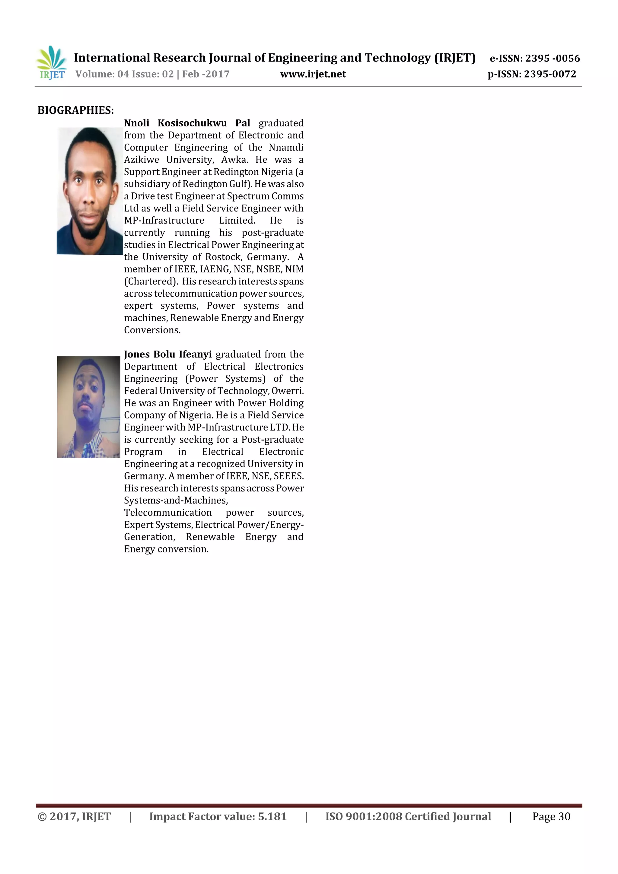 Technical overview of all sources of Electrical Power used in BTSs in Nigeria | PDF