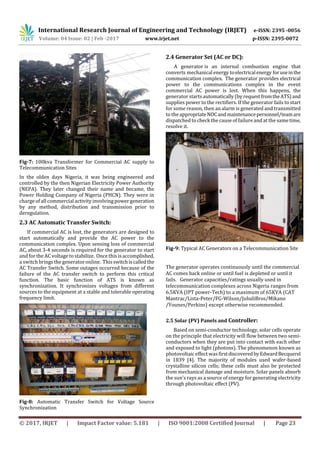 Technical overview of all sources of Electrical Power used in BTSs in ...