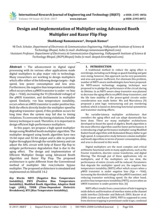 Design and Implementation of Multiplier using Advanced Booth Multiplier ...