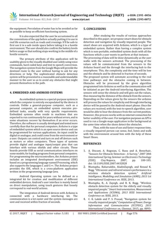 Obstacle Detection and Navigation system for Visually Impaired using Smart Shoes | PDF