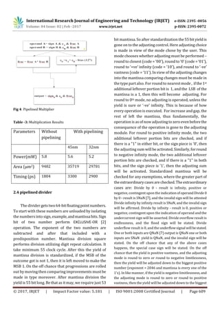 Area and power performance analysis of floating point ALU using pipelining | PDF