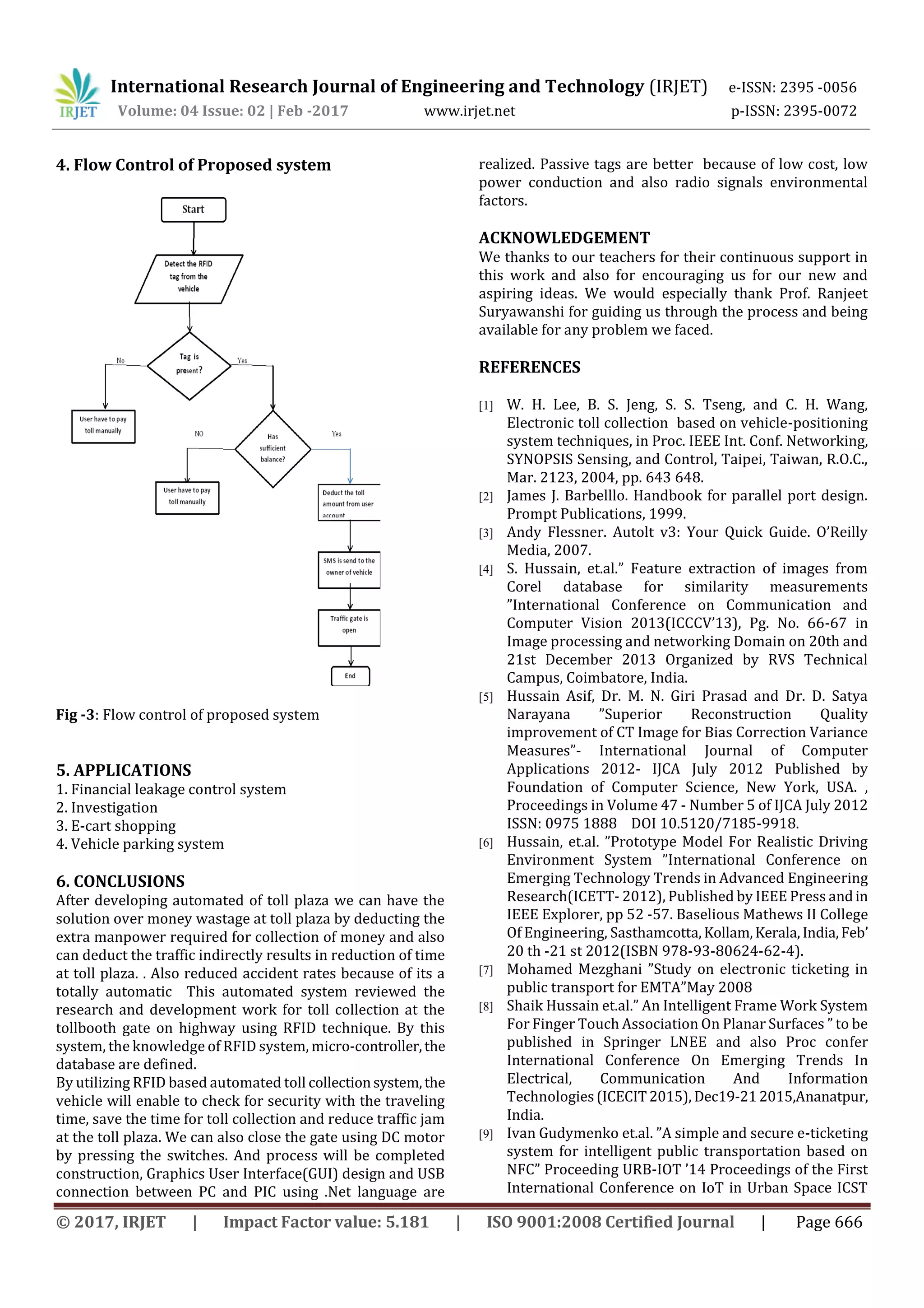 Smart tolling for highway transportation system using RFID | PDF