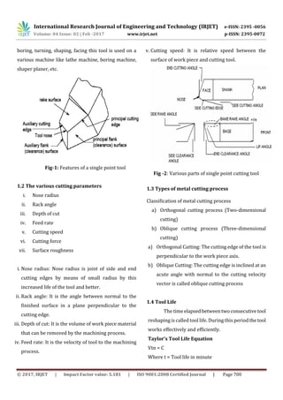 Review of Effect of Tool Nose Radius on Cutting Force and Surface Roughness | PDF
