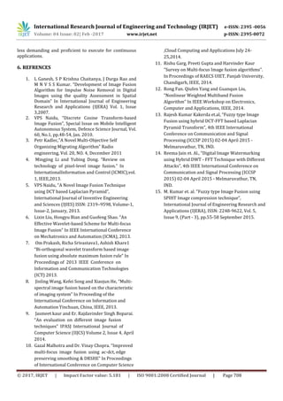 Review on Optimal image fusion techniques and Hybrid technique | PDF | Graphics Software ...