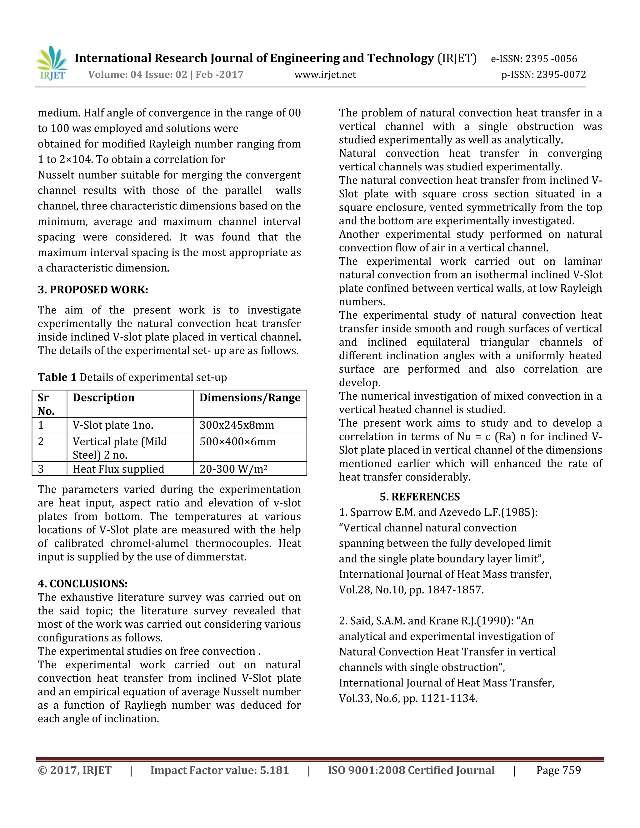 Parametric studies on heat transfer by natural convection in vertical ...