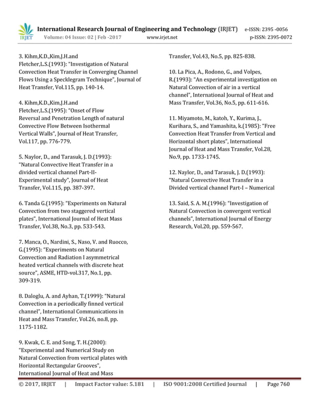 Parametric studies on heat transfer by natural convection in vertical ...