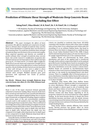 Prediction of Ultimate Shear Strength of Moderate Deep Concrete Beam Including Size Effect | PDF ...