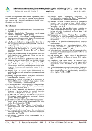 Investigation of Diesel Engine with Water Emulsifier - A Review | PDF
