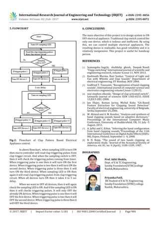 Clap Pattern Based Electrical Appliance control | PDF