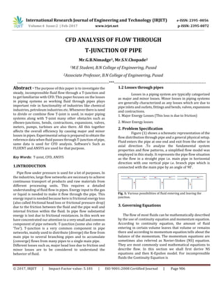 CFD analysis of flow through T-Junction of pipe | PDF