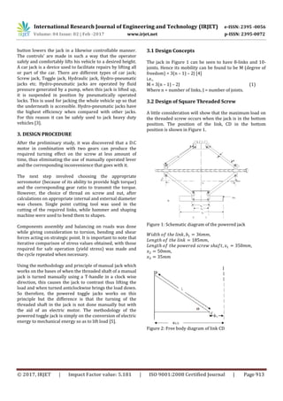 Design, Construction and Testing of an Electric Powered Toggle Jack ...