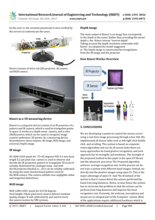 Controlling Mouse Movements Using hand Gesture And X box 360 | PDF
